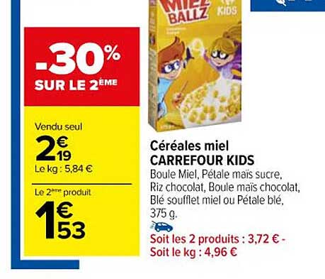 Promo Céréales Miel Carrefour Kids chez Carrefour - iCatalogue.fr