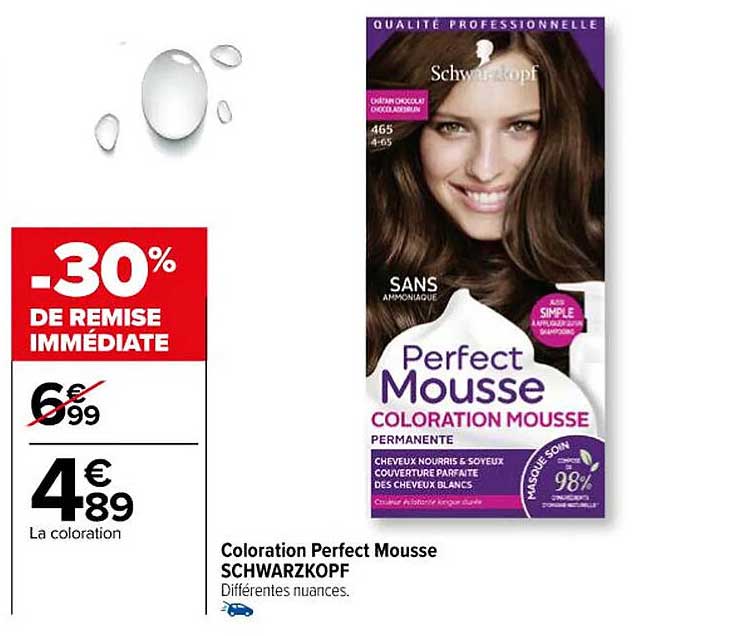 Promo Coloration Perfect Mousse Schwarzkopf chez Carrefour - iCatalogue.fr