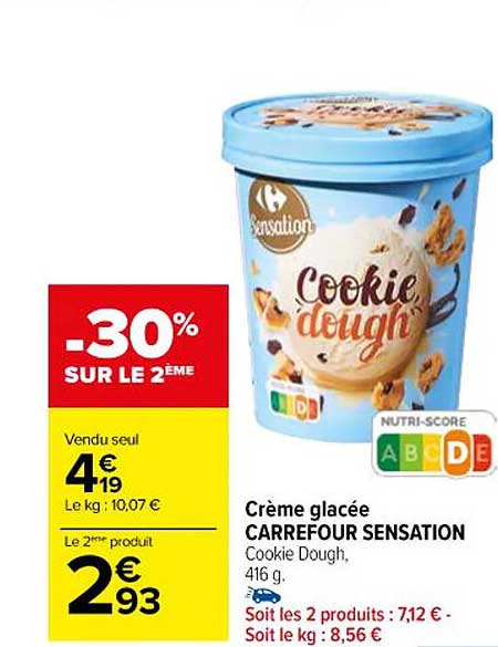 Promo Crème Glacée Carrefour Sensation chez Carrefour - iCatalogue.fr