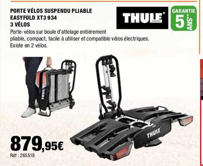 Promo Porte Vélos Suspendu Pliable Easyfold Xt3 934 3 Vélos Thule chez ...