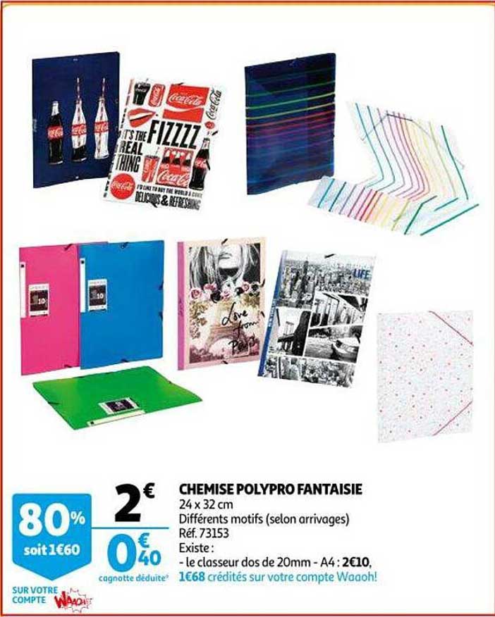 Promo Chemise Polypro Fantaisie chez Auchan - iCatalogue.fr