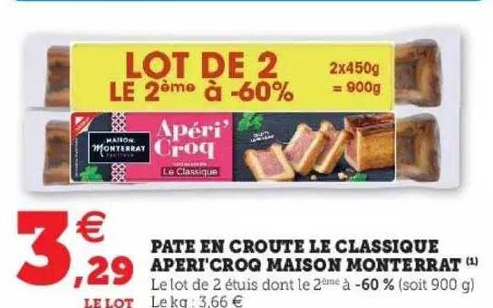 Offre Mini Pâté En Croûte Le Classique Maison Monterrat chez E Leclerc