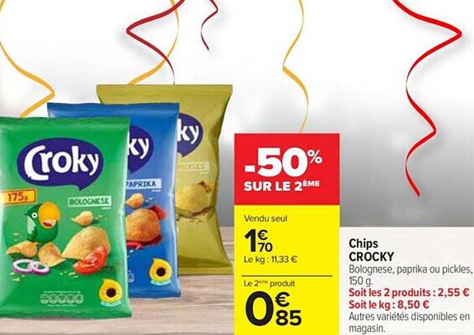Promo Chips Crocky chez Carrefour Market - iCatalogue.fr