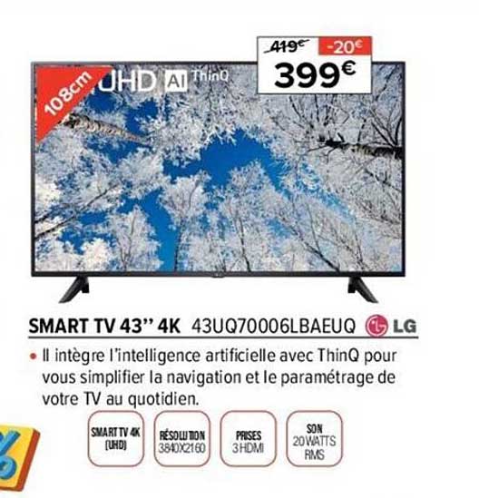 Promo Smart Tv 43" 4k Lg chez PRO&Cie - iCatalogue.fr