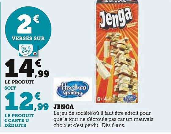 Promo Jenga Hasbro Gaming chez Hyper U - iCatalogue.fr