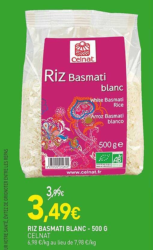 Promo Riz Basmati Blanc Celnat chez NaturéO - iCatalogue.fr
