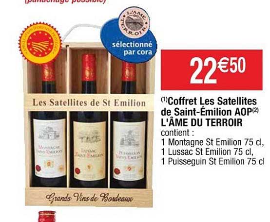 Promo Coffret Les Satellites De Saint-émilion Aop L'âme Du Terroir chez ...