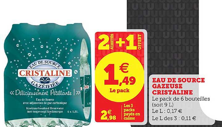 Promo Eau De Source Gazeuse Cristaline chez Hyper U - iCatalogue.fr