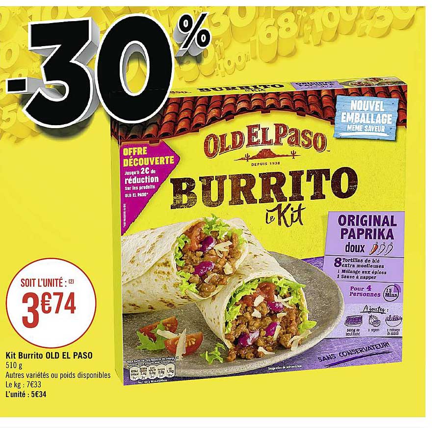 Promo Kit Burrito Old El Paso chez Casino Supermarchés - iCatalogue.fr