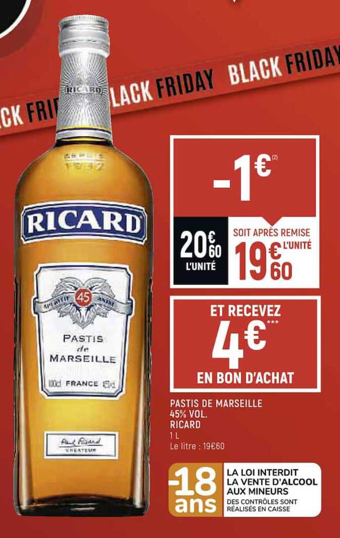 Promo Pastis De Marseille 45% Vol. Ricard chez Spar - iCatalogue.fr