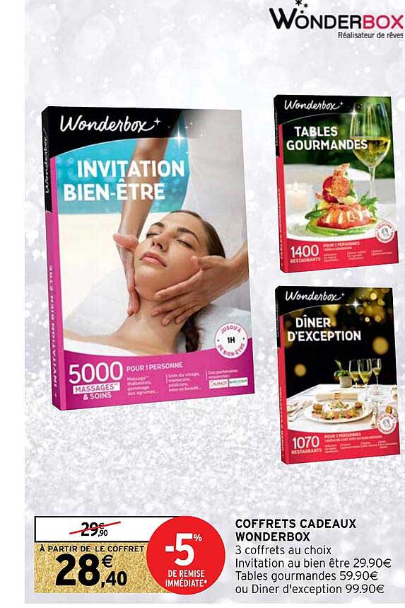 Promo Coffrets Cadeaux Wonderbox chez Intermarché - iCatalogue.fr