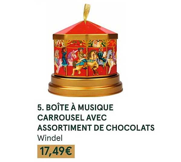 Promo Boîte à Musique Carrousel Avec Assortiment De Chocolats Windel ...