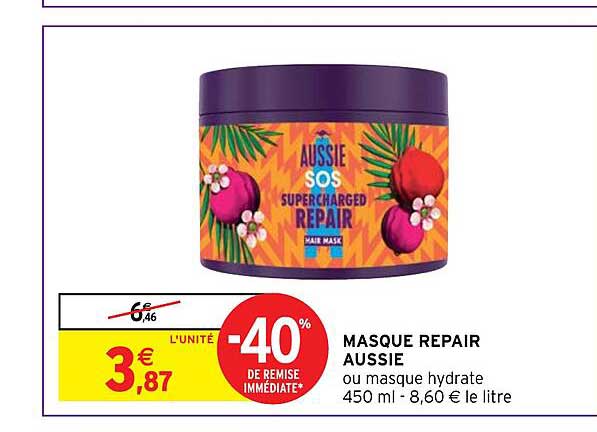 Promo Masque Repair Aussie chez Intermarché Hyper - iCatalogue.fr
