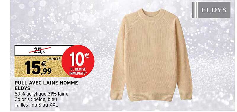 Promo Pull Avec Laine Homme Eldys chez Intermarché - iCatalogue.fr