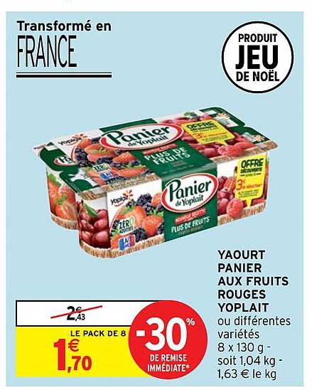 Promo Yaourt Panier Aux Fruits Rouges Yoplait chez Intermarché Hyper ...