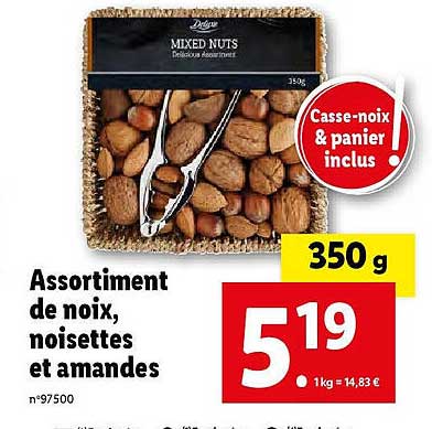 Promo Assortiment De Noix, Noisettes Et Amandes chez Lidl - iCatalogue.fr