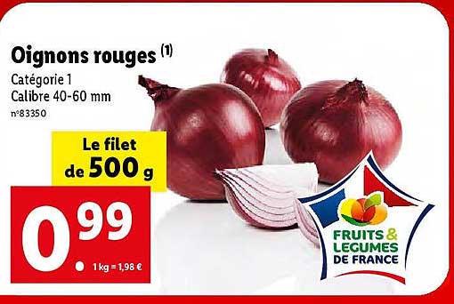 Promo Oignons Rouges chez Lidl - iCatalogue.fr