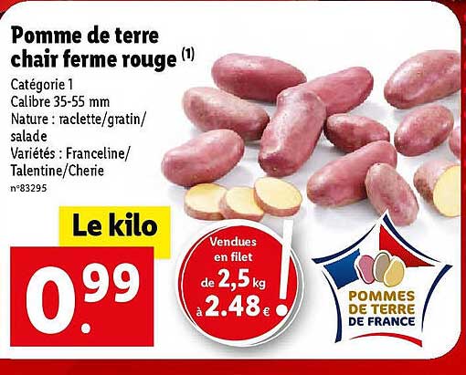 Promo Pomme De Terre Chair Ferme Rouge chez Lidl - iCatalogue.fr