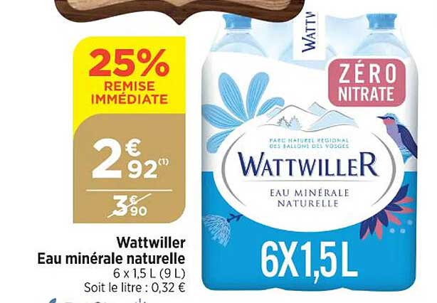 Promo Wattwiller Eau Minérale Naturelle chez Bi1 - iCatalogue.fr