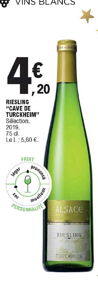 Promo Riesling "cave De Turckheim" chez E.Leclerc - iCatalogue.fr