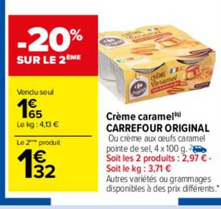 Promo Crème Caramel Carrefour Original chez Carrefour - iCatalogue.fr