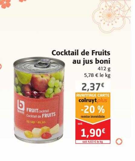 Promo Cocktail De Fruits Au Jus Boni chez Colruyt - iCatalogue.fr