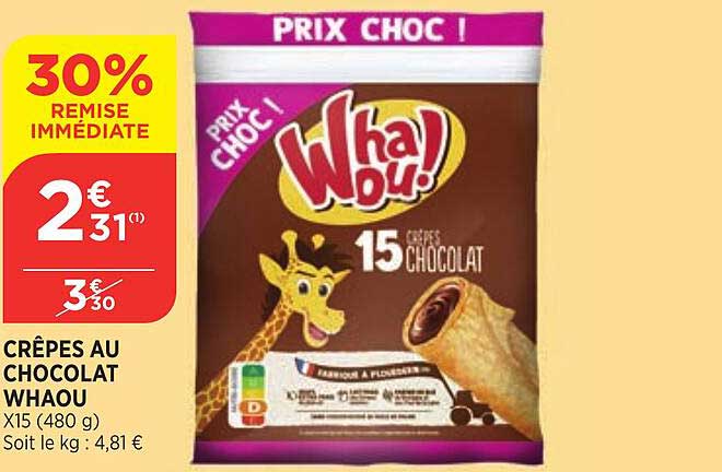 Promo Crêpes Au Chocolat Whaou chez Bi1 - iCatalogue.fr