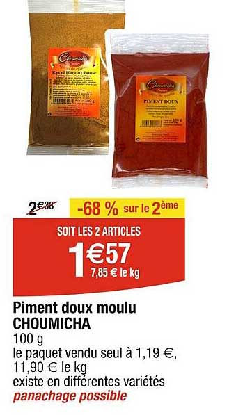 Promo Piment Doux Moulu Choumicha chez Cora - iCatalogue.fr