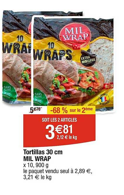 Promo Tortillas 30 Cm Mil Wrap chez Cora - iCatalogue.fr