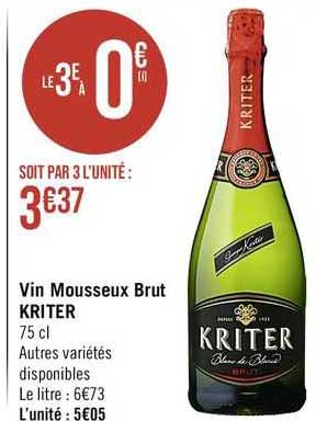 Promo Vin Mousseux Brut Kriter chez Casino Supermarchés - iCatalogue.fr