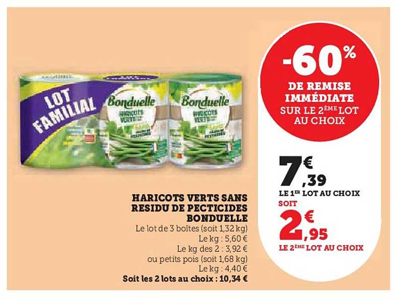 Promo Haricots Verts Sans Résidu De Pesticides Bonduelle chez Super U ...