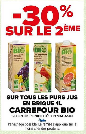 Promo Les Purs Jus En Brique 1 L Carrefour Bio chez Carrefour Market ...
