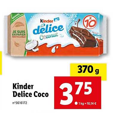 Promo Kinder Délice Coco chez Lidl - iCatalogue.fr