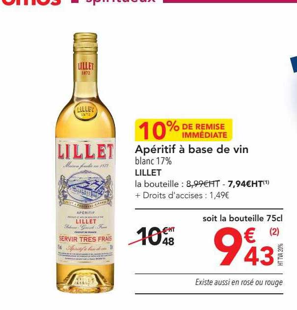 Promo Apéritif à Base De Vin Blanc Lillet chez METRO - iCatalogue.fr