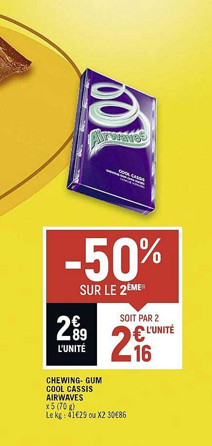 Promo Chewing-gum Cool Cassis Airwaves chez Spar - iCatalogue.fr