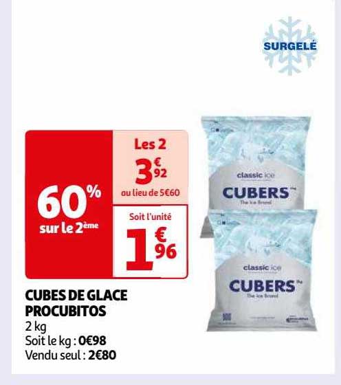 Promo Cubes De Glace Procubitos chez Auchan - iCatalogue.fr
