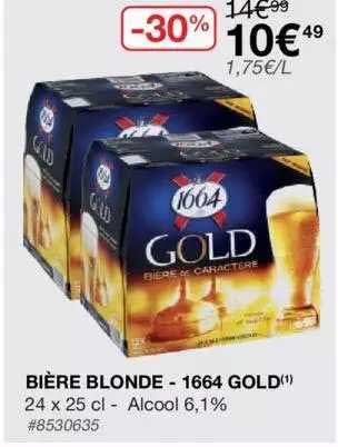 Promo Bière Blonde - 1664 Gold chez Costco - iCatalogue.fr