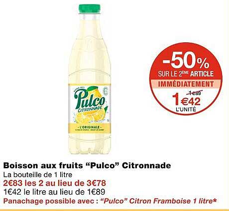Promo Boisson Aux Fruits Pulco Citronnade chez Monoprix - iCatalogue.fr