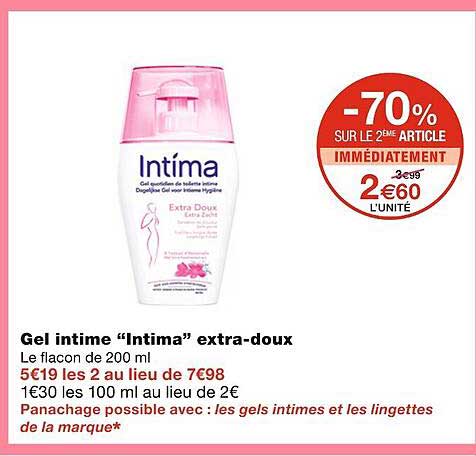 Promo Gel Intime Intima Extra-doux chez Monoprix - iCatalogue.fr