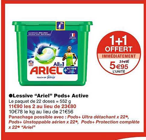 Promo Lessive Ariel Pods+ Active chez Monoprix - iCatalogue.fr