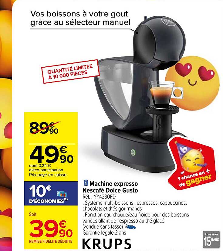 Promo Machine Expresso Nescafé Dolce Gusto chez Carrefour - iCatalogue.fr