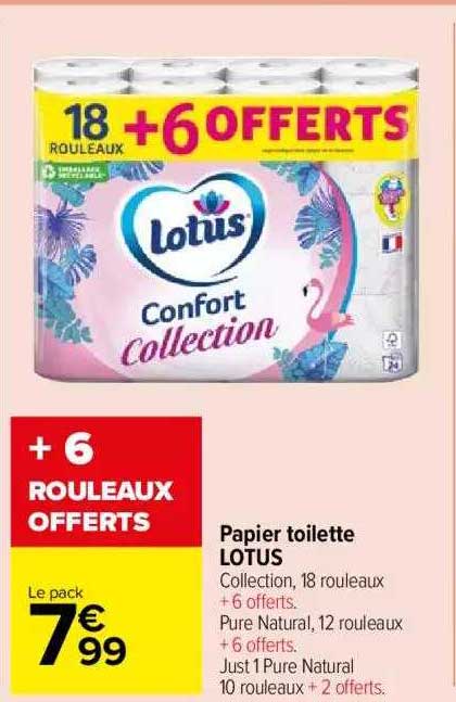 Promo Papier Toilette Lotus chez Carrefour Market - iCatalogue.fr