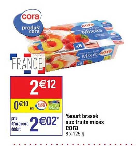 Promo Yaourt Brassé Aux Fruits Mixés Cora chez Cora - iCatalogue.fr