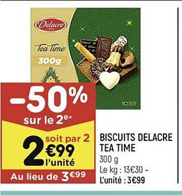 Promo Biscuits Delacre Tea Time chez Leader Price - iCatalogue.fr
