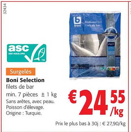 Promo Boni Selection Filets De Bar chez Colruyt - iCatalogue.fr