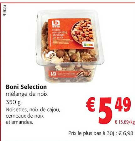 Promo Boni Selection Mélange De Noix chez Colruyt - iCatalogue.fr