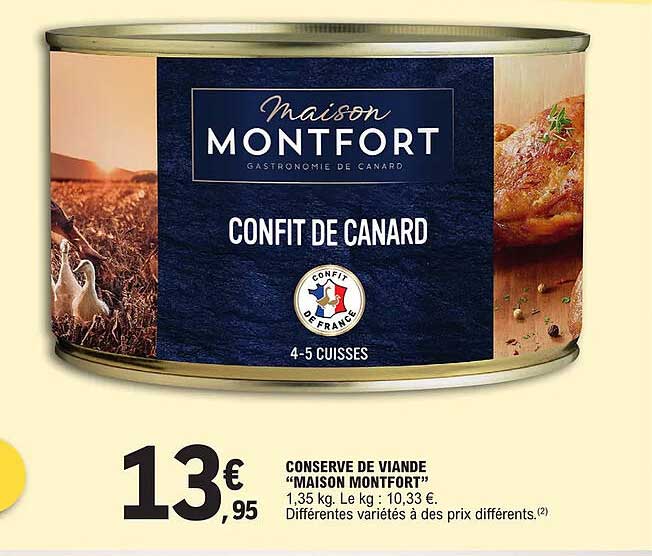Promo Conserve De Viande "maison Montfort" chez E.Leclerc - iCatalogue.fr