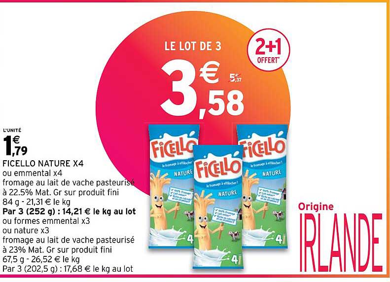 Promo Ficello Nature X4 chez Intermarché - iCatalogue.fr