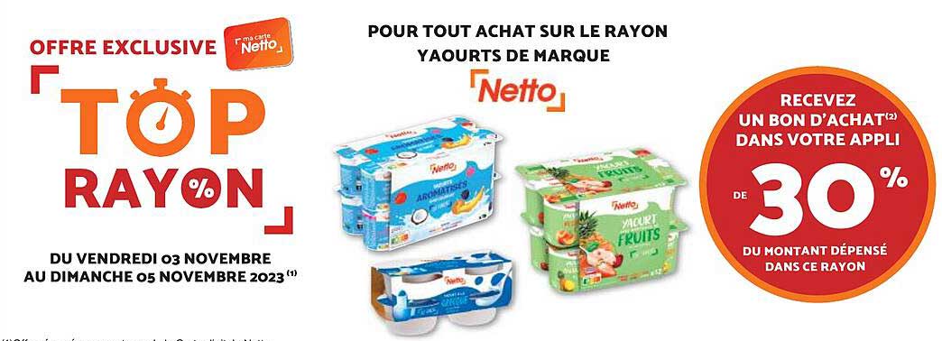 Promo Le Rayon Yaourts De Marque Netto chez Netto - iCatalogue.fr