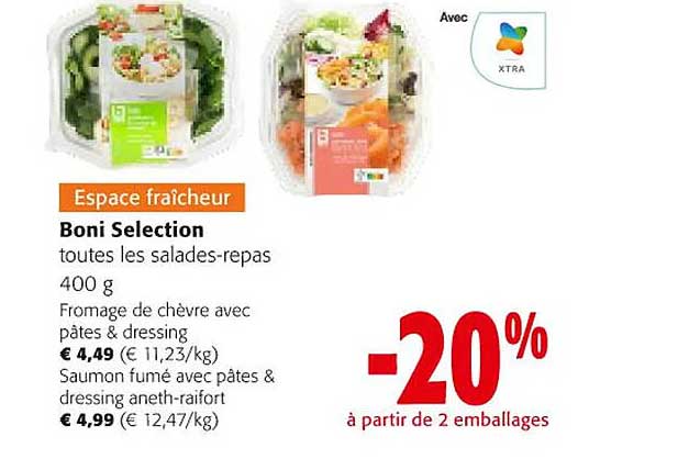Promo Les Salades-repas Boni Sélection chez Colruyt - iCatalogue.fr
